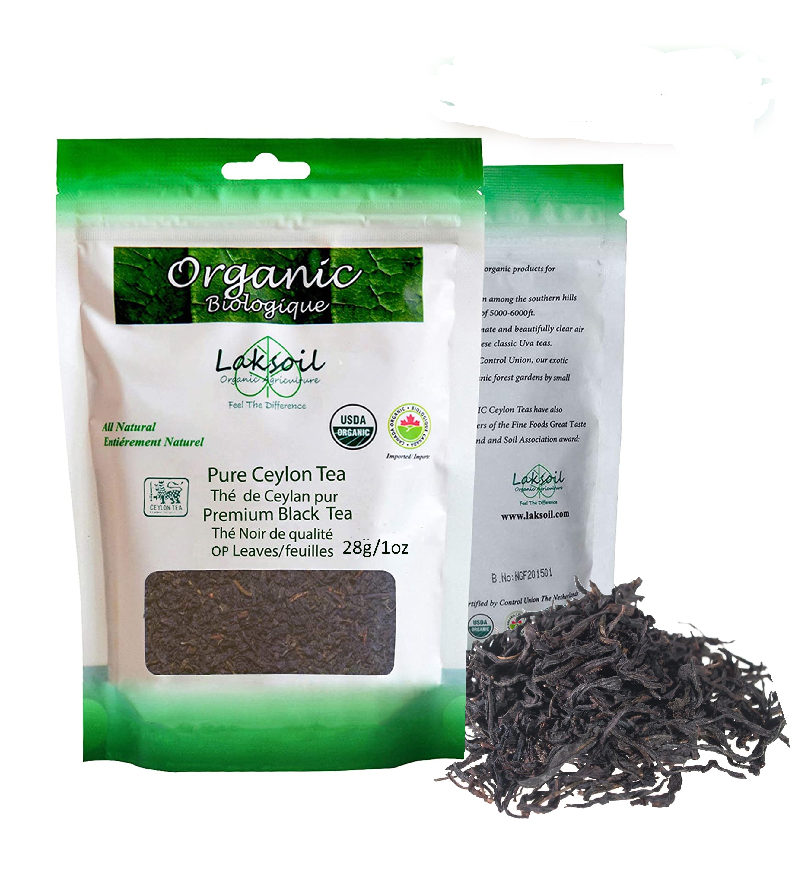 Certified Organic Pure Ceylon KANDAY OP Black Loose Tea (Big Leaves ...